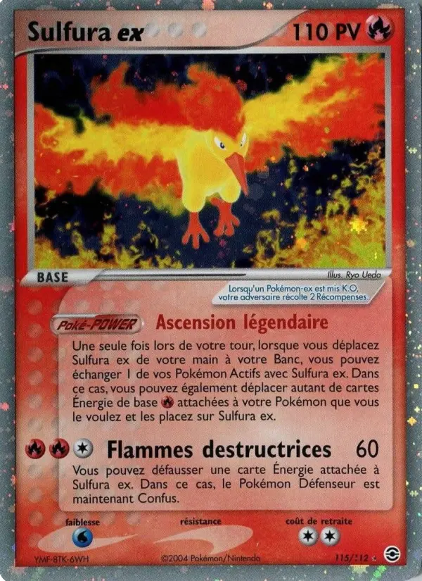 Carte Pokémon Sulfura ex 115/112 - Rouge Feu & Vert Feuille, EX