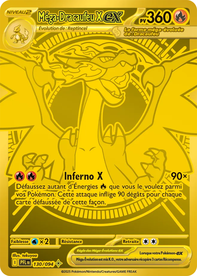 Carte Pokémon Méga-Dracaufeu X ex 130/094 - Flammes Fantasmagoriques ...