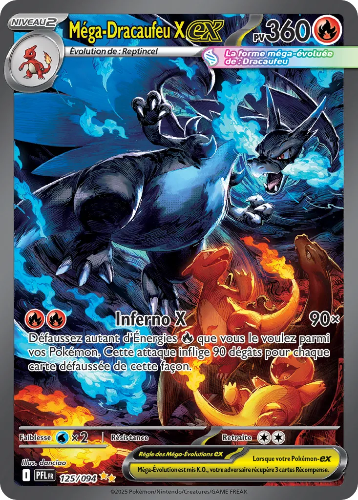 Carte Pokémon Méga-Dracaufeu X ex 125/094 - Flammes Fantasmagoriques ...