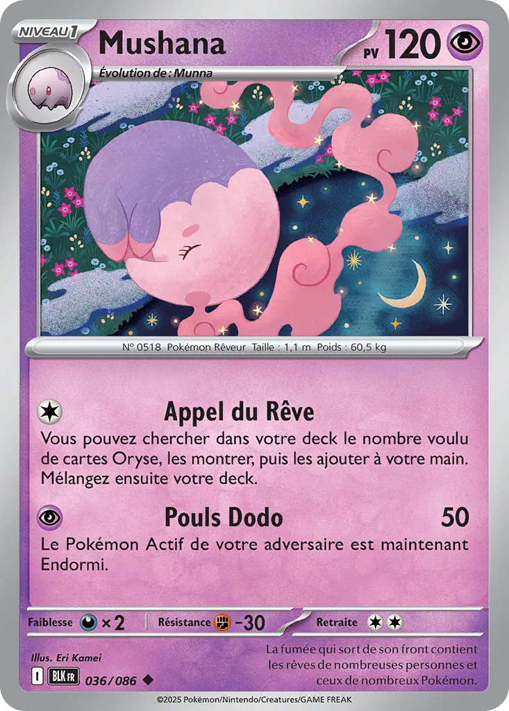Carte Pokémon Mushana 036/086 - Foudre Noire, Écarlate et Violet