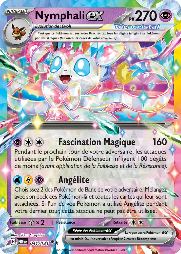 Carte Pokémon Nymphali ex 041/131 - Évolutions Prismatiques, Écarlate ...