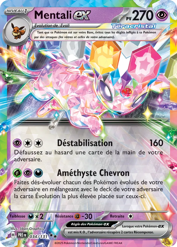Carte Pokémon Mentali ex 034/131 - Évolutions Prismatiques, Écarlate et ...