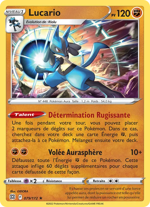 Carte Pokémon Lucario 079/172 - Stars Étincelantes, Épée et Bouclier