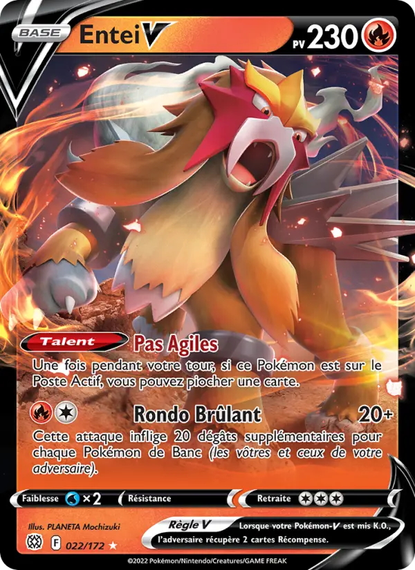 Entei V 022/172 - Stars Étincelantes, Épée et Bouclier