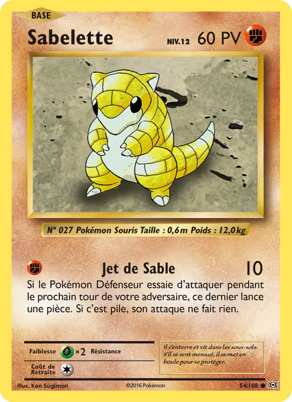 Carte Pokémon Sabelette 54/108 - Évolutions, XY